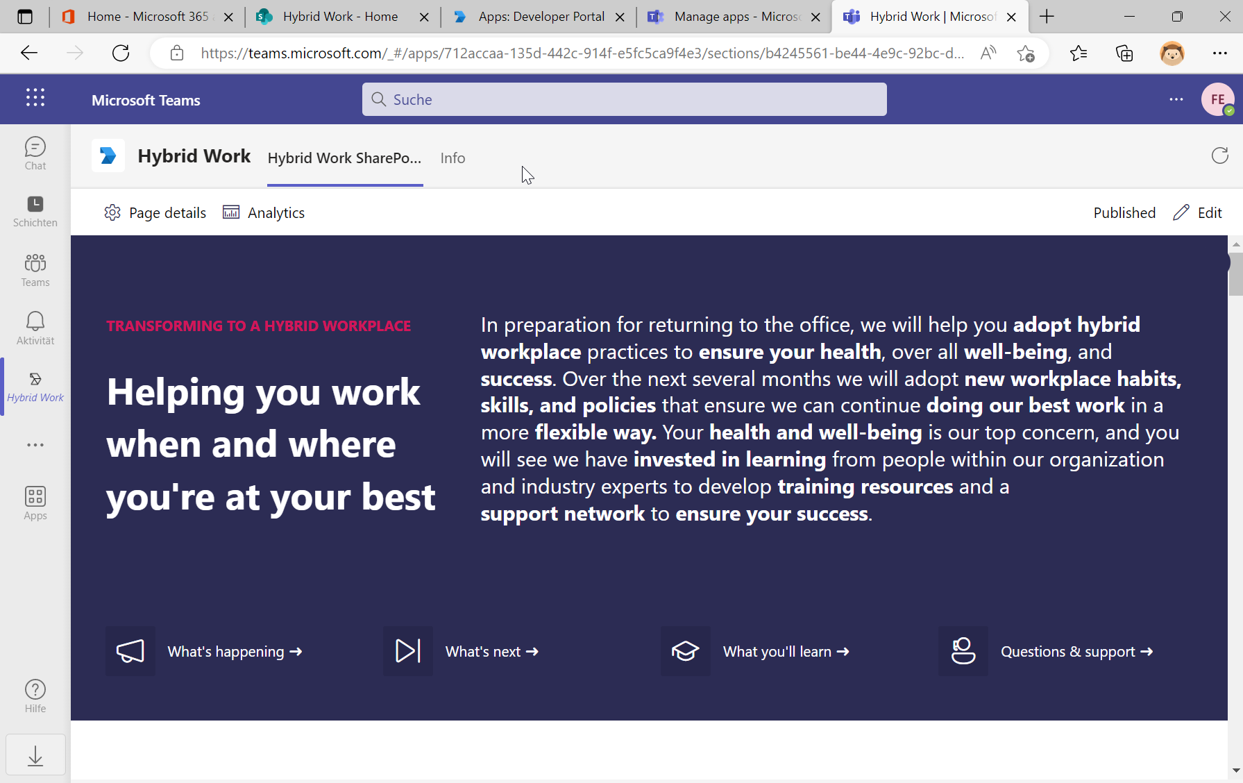 SharePoint Hub Site Navigation in einer Teams App - Franks Blog
